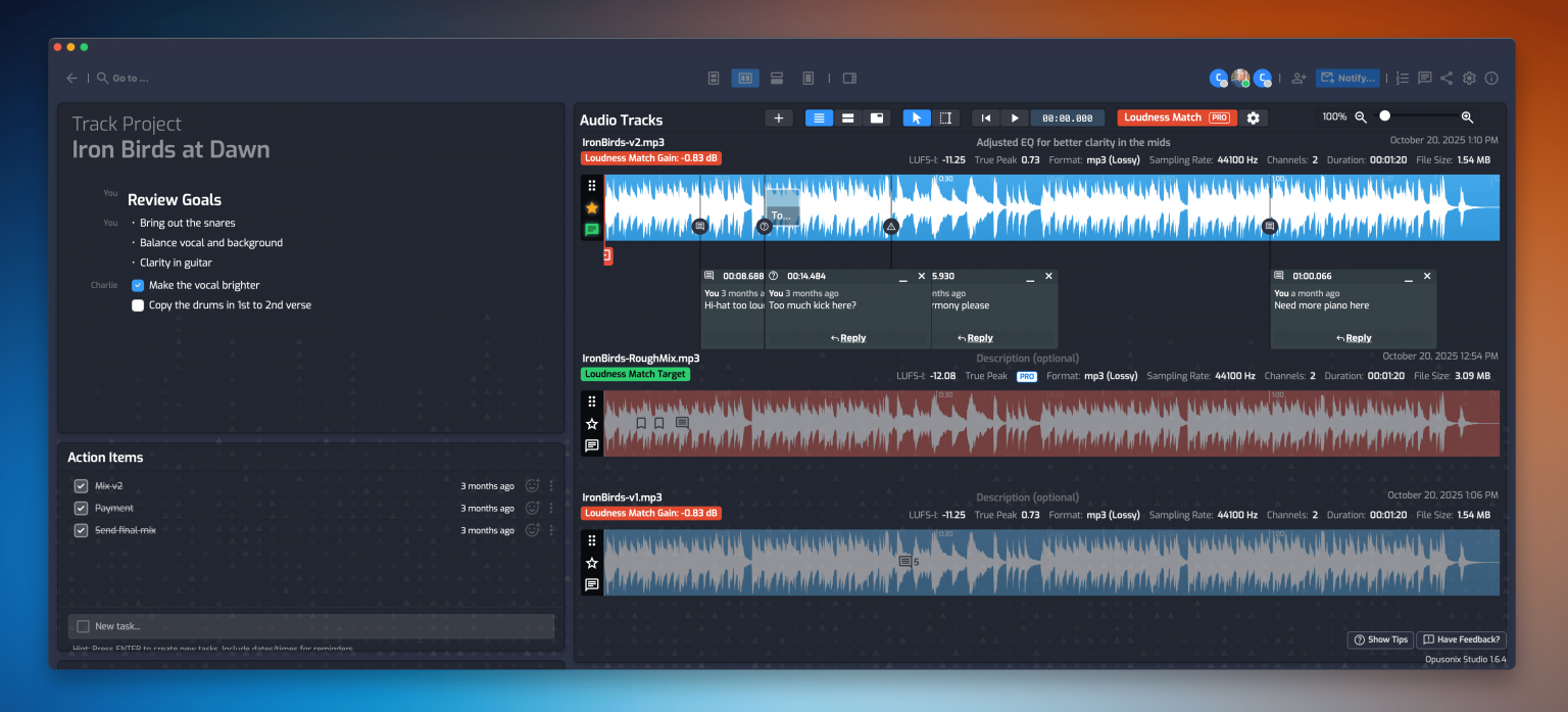 Opusonix 1.6: Loudness-Matched A/B Testing and Faster Mix Review ...